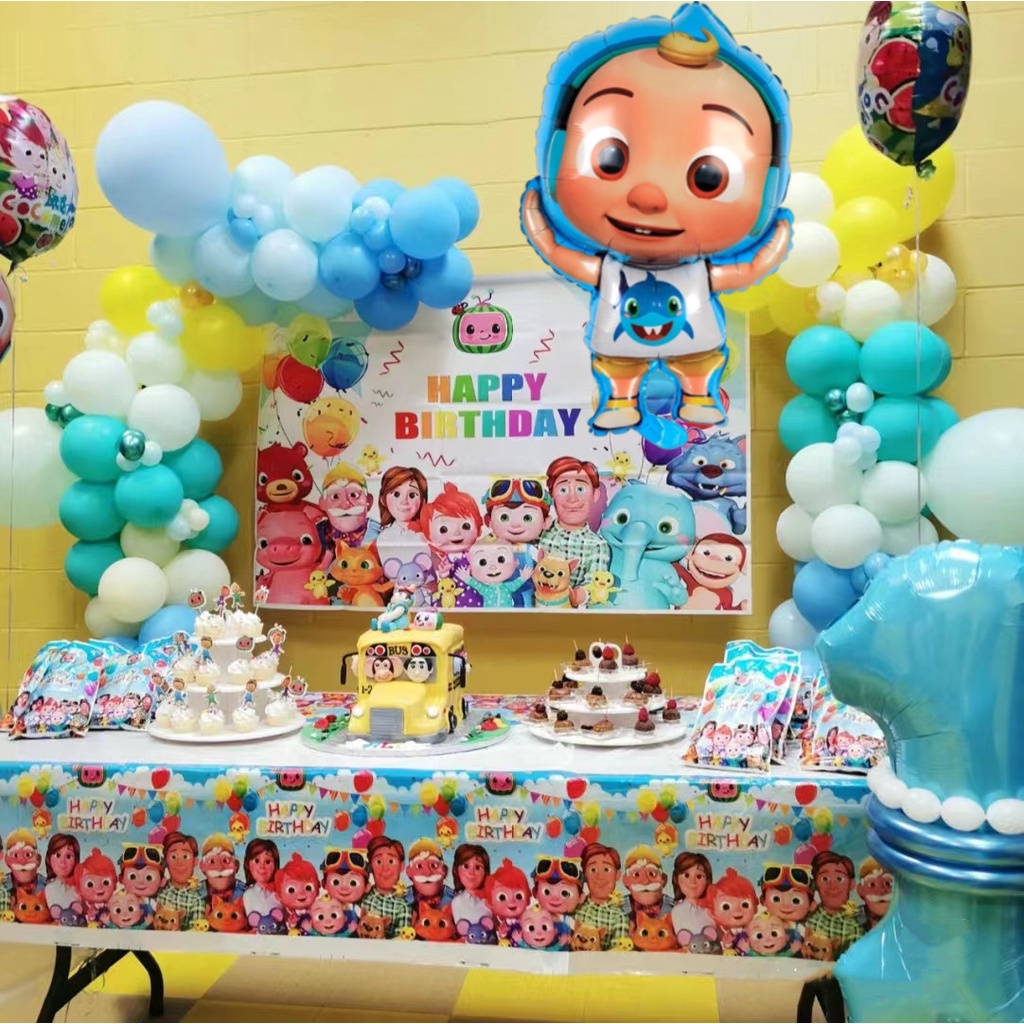 Cocomelon Theme Watermelon Boy 1-9 Year Old Balloons Set 16inch Candy ...