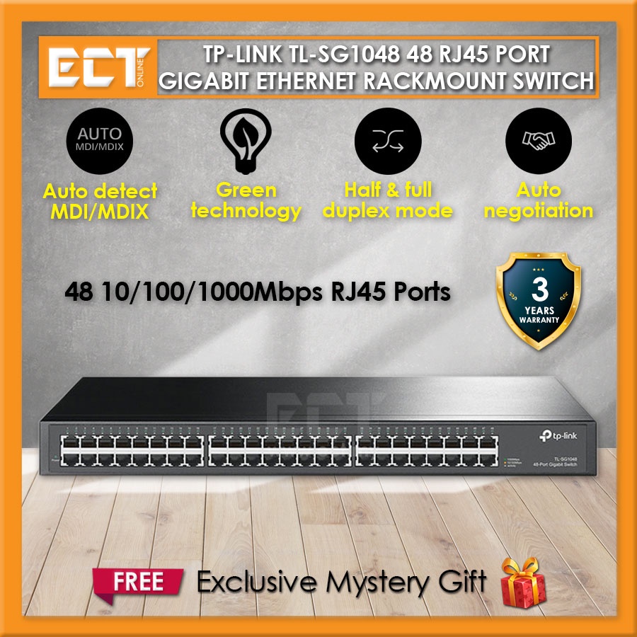 TP-Link TL-SG1048 48 10/100/1000Mbps RJ45 Ports Gigabit Ethernet Rackmount Switch | Shopee Malaysia