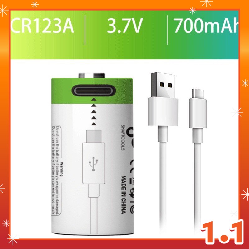 SMARTOOLS 3.7v CR-123A USB - Type C Rechargeable Battery-1pc | Shopee ...