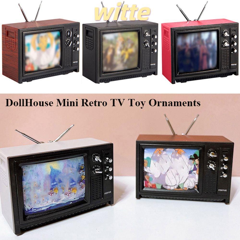 WITTE Portable TV Toy DIY DollHouse Mini Retro Miniature Simulation ...