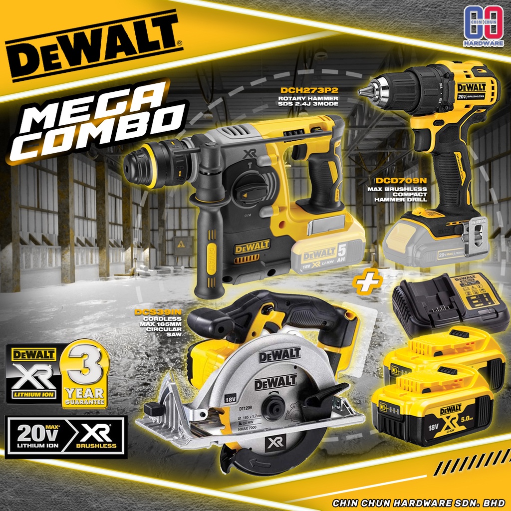 MEGA COMBO- DEWALT DCF7871D2 ROTARY HAMMER | DCD709N HAMMER DRILL | DCS391N CIRCULAR SAW ...