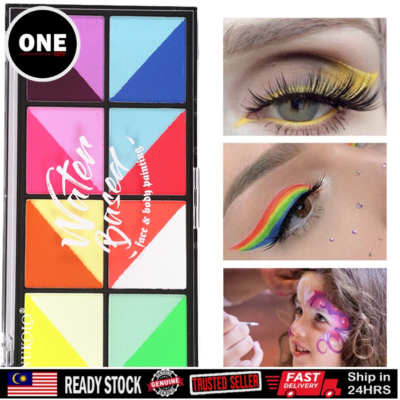 Water-soluble double-pigmented face and body painting cosmetics double ...