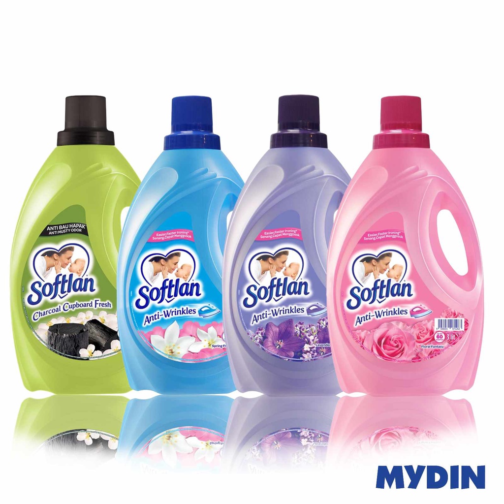 Softlan Anti Wrinkles Fabric Conditioner - 4 Variants (3L) | Shopee ...