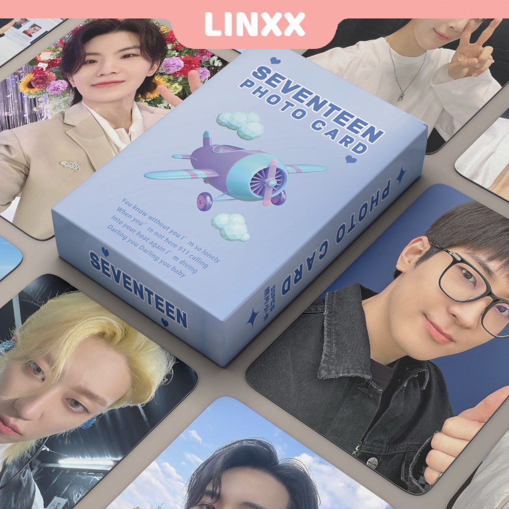LINXX 55 Pcs Seventeen Holographic Laser Card Kpop Photocards Postcards ...