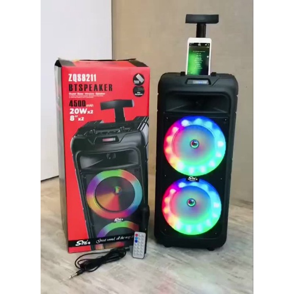 BMT ZQS-8211 duble 8x2 supper quality sound outdoor speaker outdoor wireless trolley speaker ...