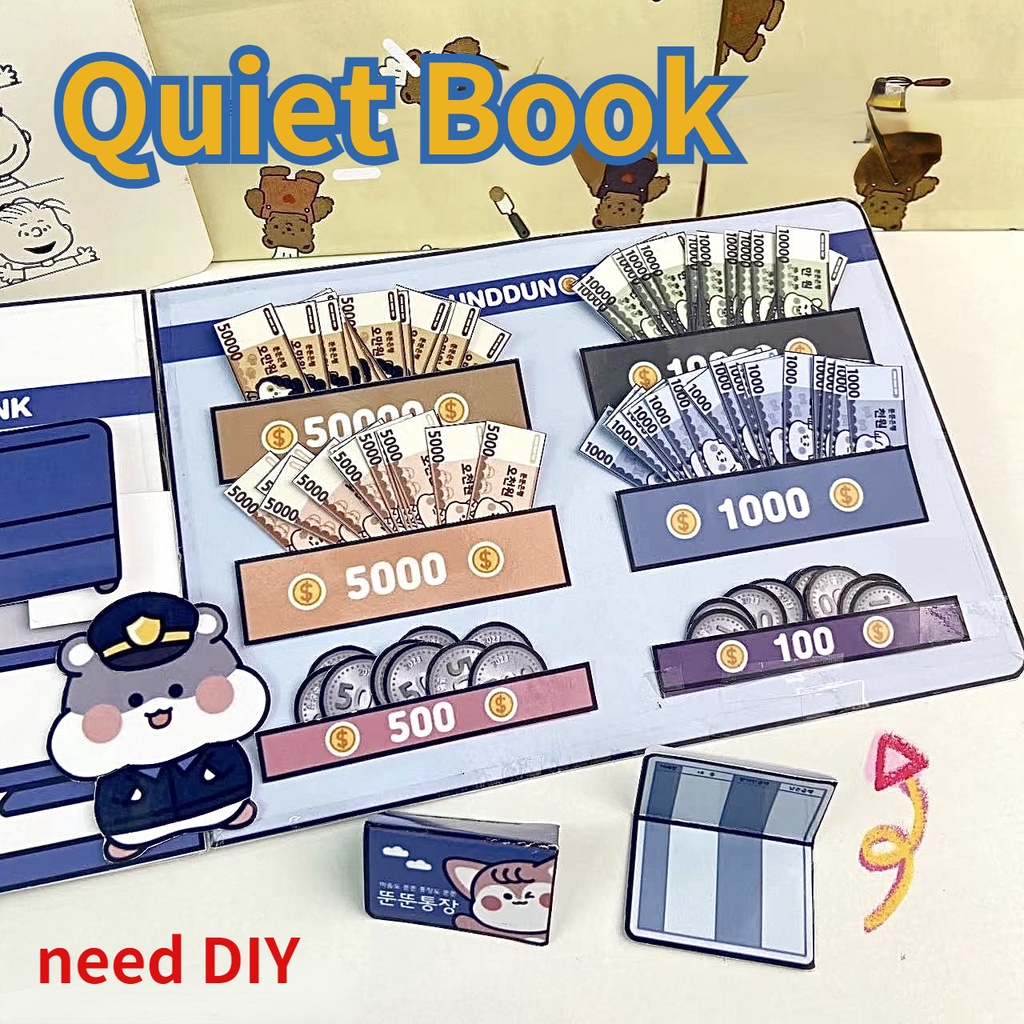 Cartoon Bank Quiet Book Cookie Buffet Dollhouse Paper Pikachu Kirby ...