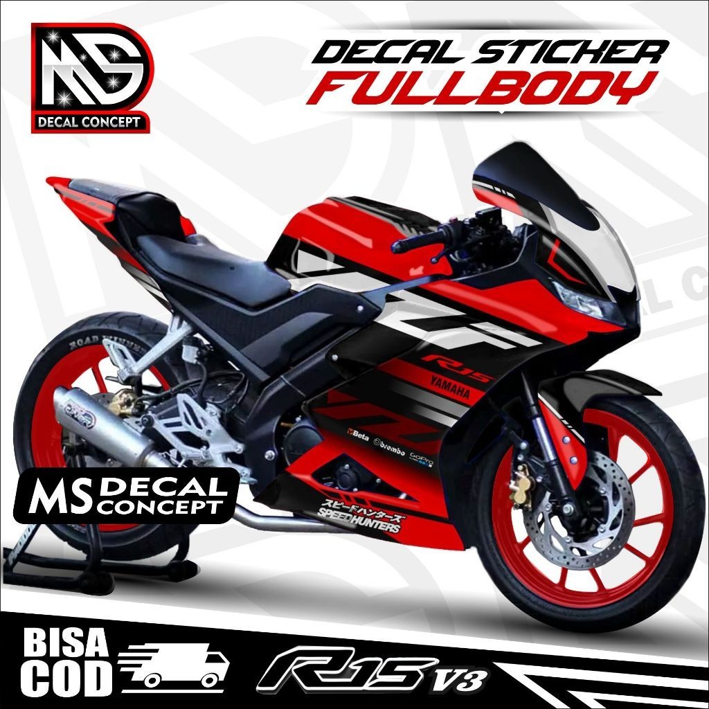 Decal R15 V3 Full Body Sticker R15 V3 Full Body Dekal R15 V3 YZF Racing ...