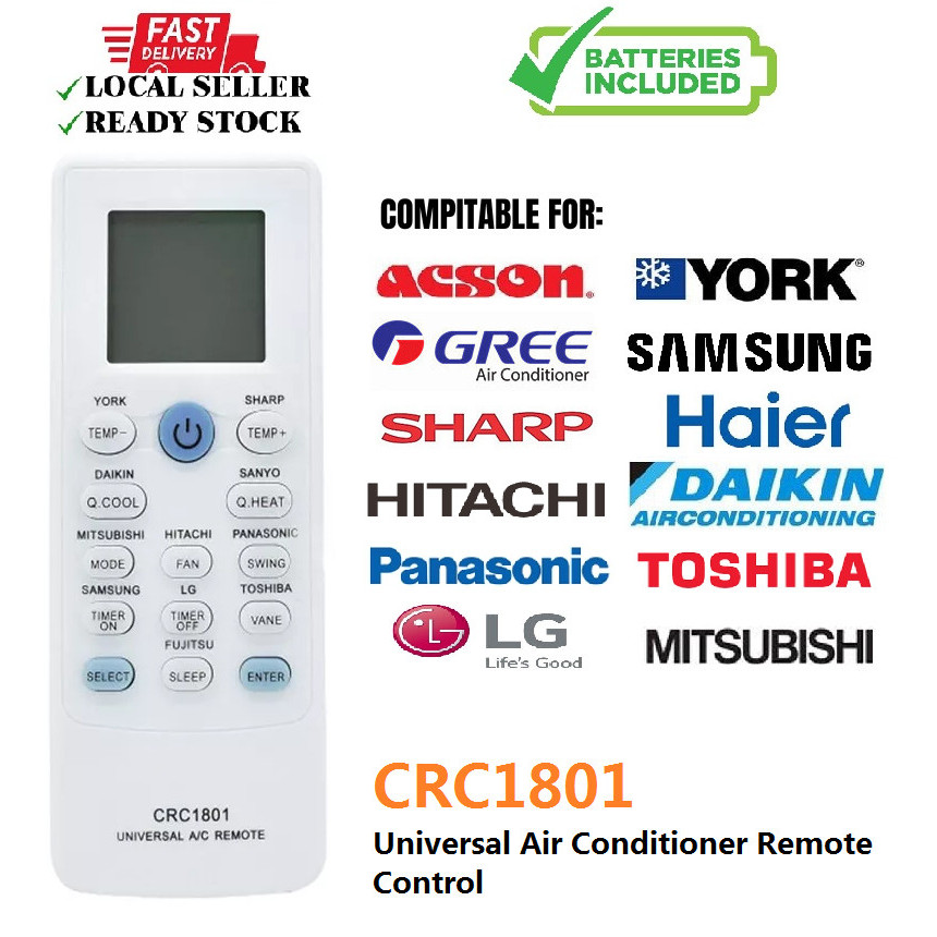 Universal Air Conditioner Remote Control CRC1801 for Gree/Samsung/Haier ...