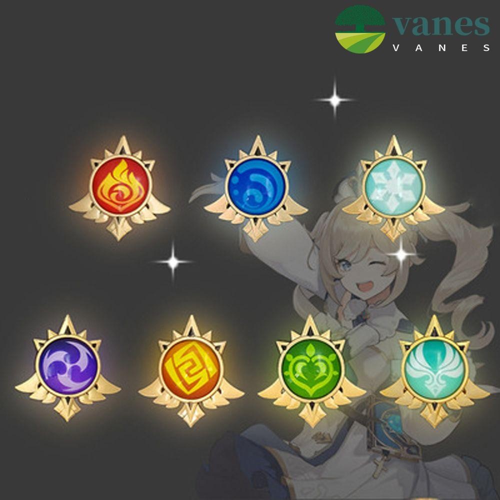 VANES Anime Luminous Brooches Game Genshin Glass Ganyu Keqing Alloy 7 ...