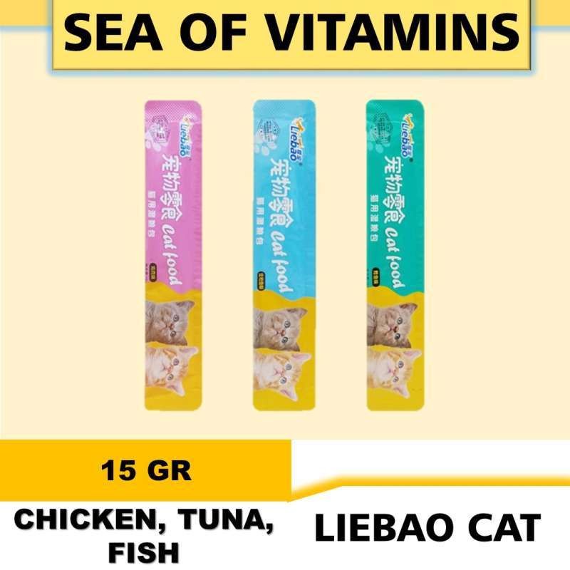 Liebao CAT SNACK CREAMY CAT 15GR CHICKEN, TUNA, FISH | Shopee Malaysia