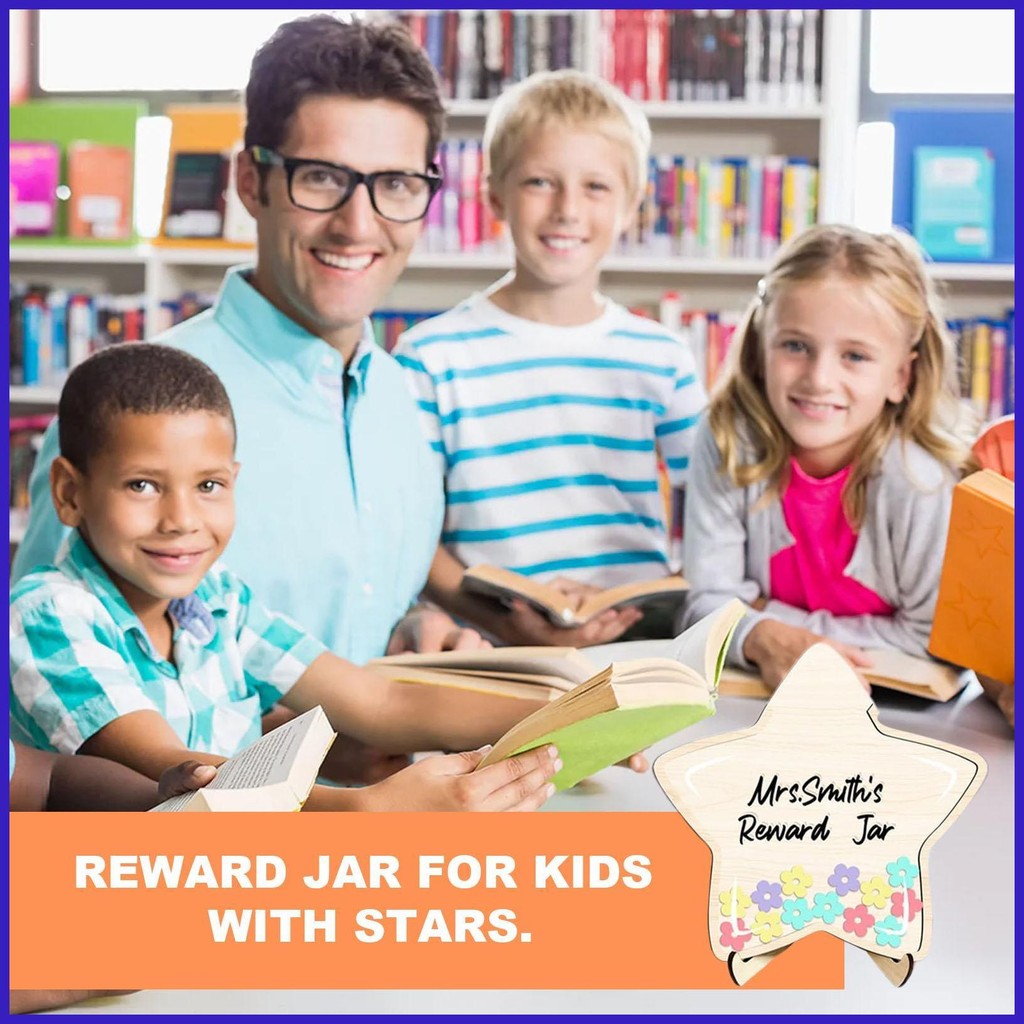 Star Jar Reward System Attractive Wooden Behavior Chart Durable and ...