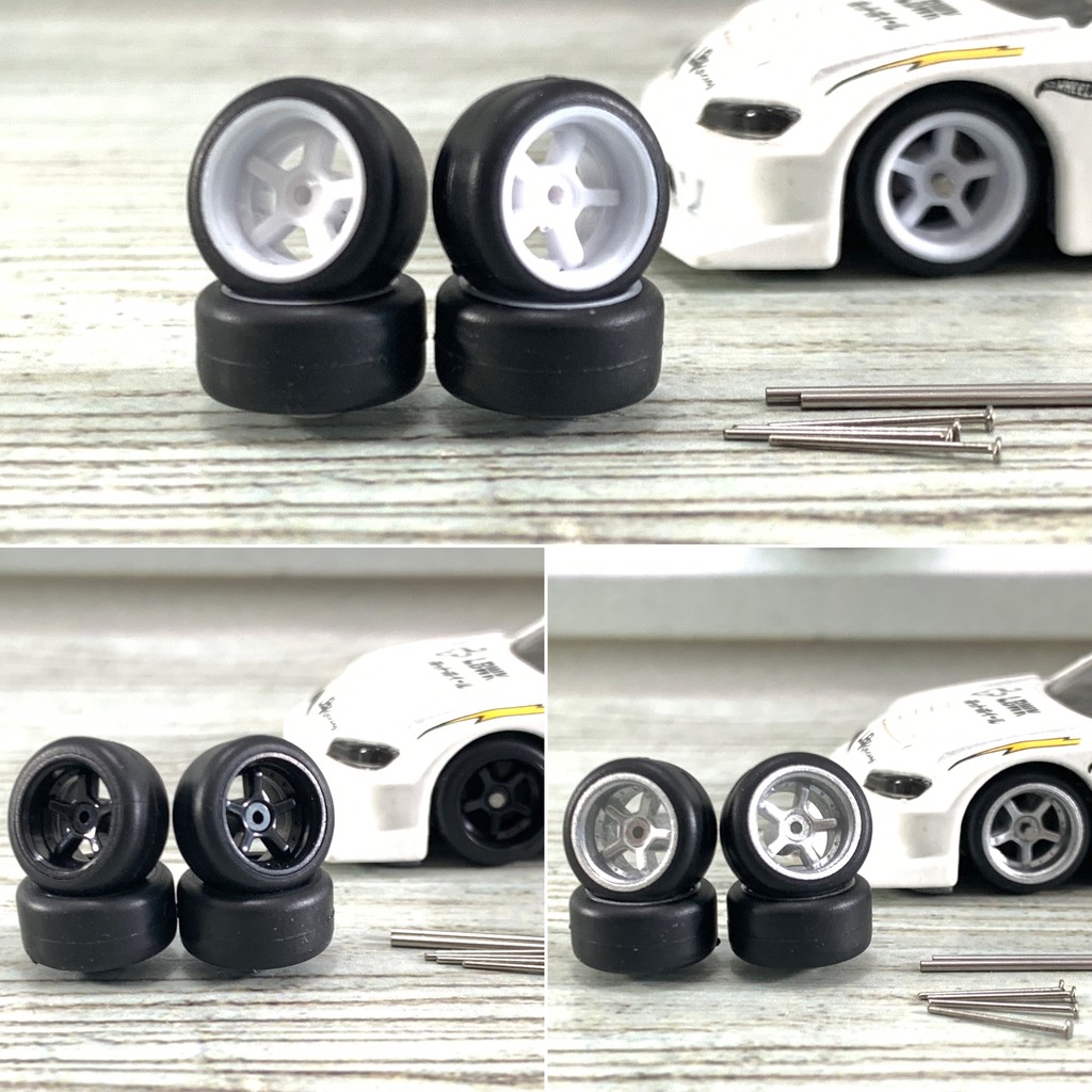 RUBBER TIRE WHEELS MODEL 5 ZIGEN 5 SPOKE HOT WHEELS DIECAST 1/64 ...