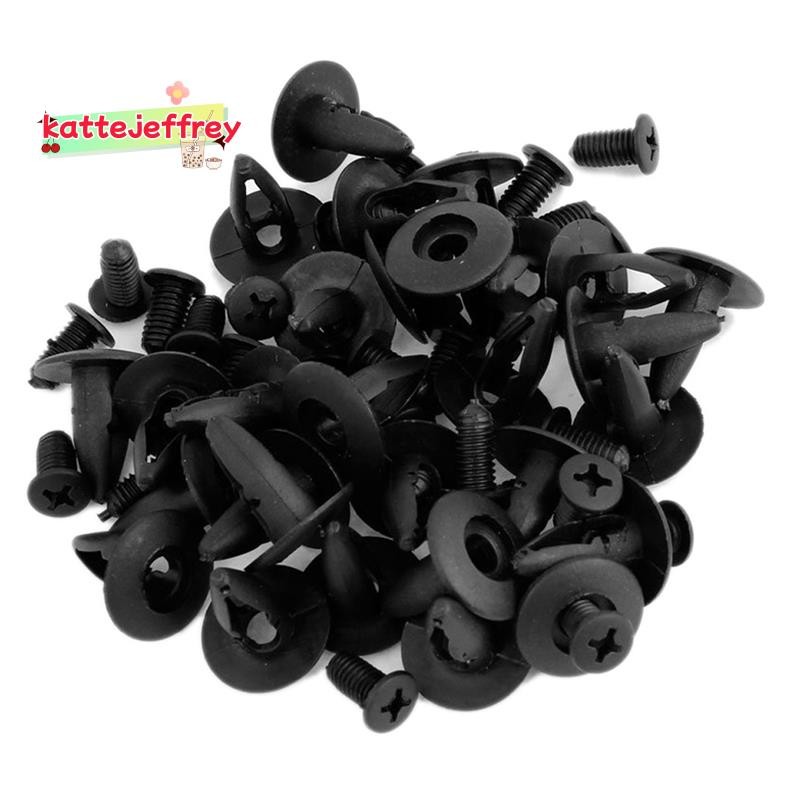6mm Hole Dia Black Plastic Rivets Fastener Bumper Push 30pcs | Shopee ...