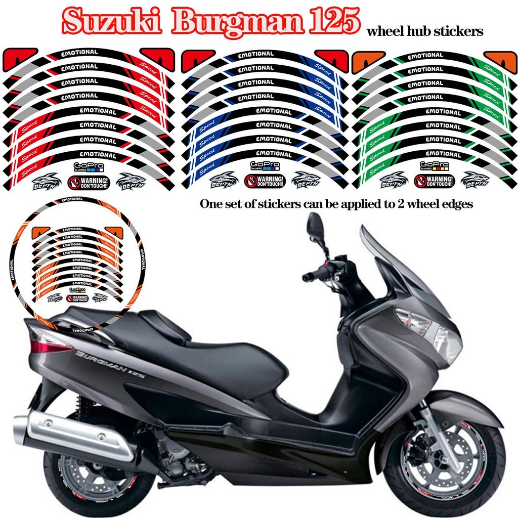 For Suzuki BURGMAN 125 BURGMAN200 Mags Stickers Motorcycle Wheel Hub ...