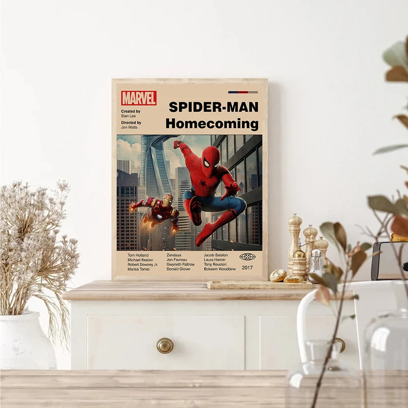 MINISO Poster Marvel Canvas Wall Art Print Mural Spider-Man Iron Man ...