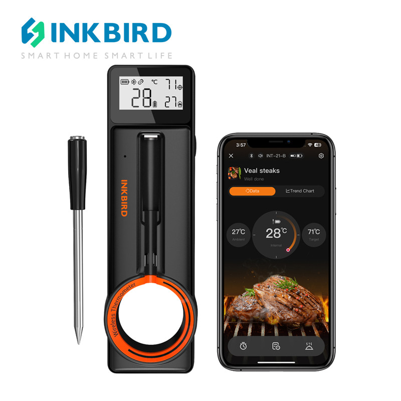 INKBIRD INT-21-B Wireless BBQ Thermometer Bluetooth 5.4 Meat Ther ...