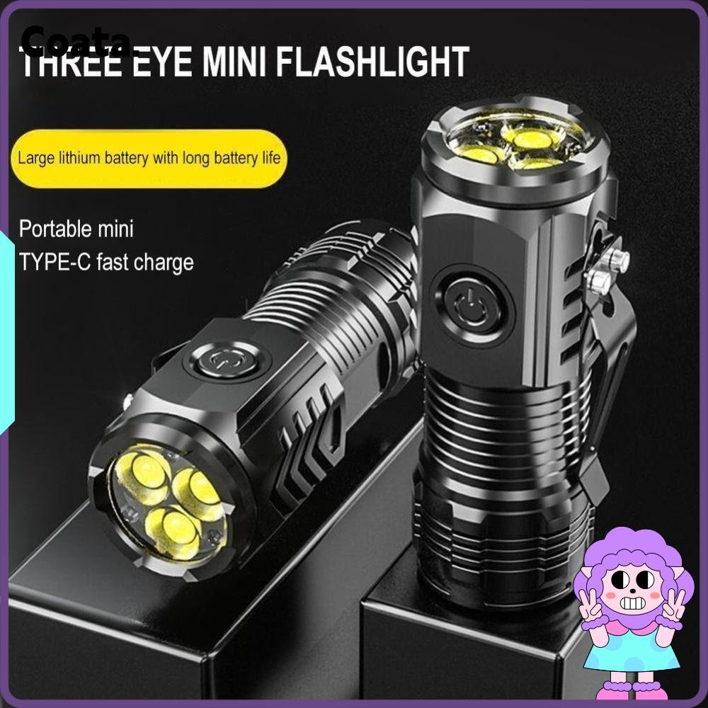 COATA Mini Flashlight, ABS 5 Gear Thumb Flashlight, Three Eyed Super ...