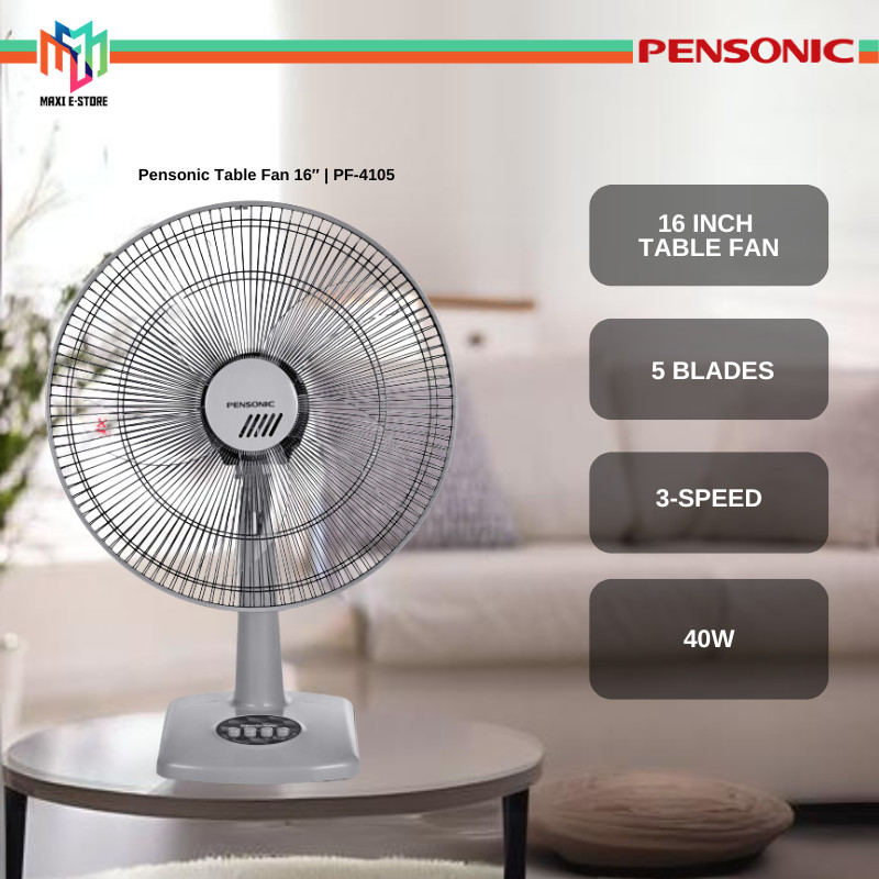 Pensonic PF-4105 Table Fan 16" Inch 5 Blades PF4105 Kipas Meja | Shopee Malaysia