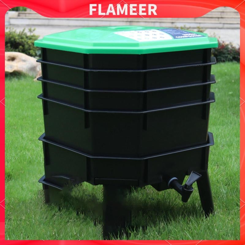 [FlameerMY] Compost Bin 4 Tray Composter Composting System Efficient Vermicomposting for Indoor ...