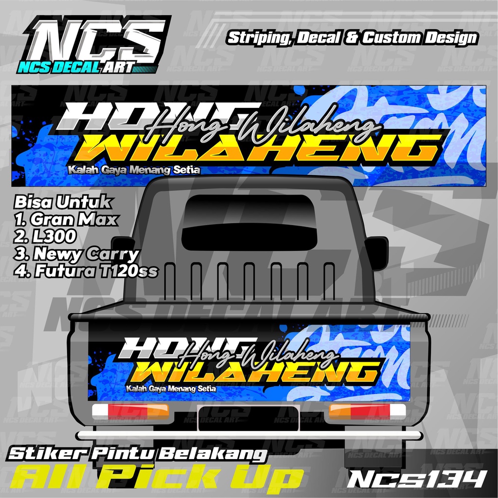 Rear Tailgate Door Sticker for All Pick Up L300, FUTURA, T120SS, NEW ...