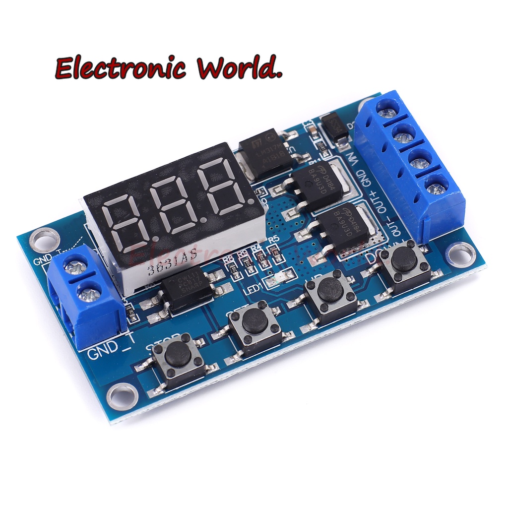 DC 12V 24V Dual MOS LED Digital Time Delay Relay Trigger Cycle Timer Delay Switch Circuit Board ...