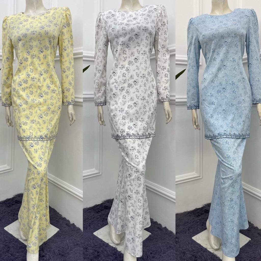 L00043 Kurung Moden SULAM Floral Dan Kain Duyung Muslimah FASHION [SIZE: 38-50 ] | Shopee Malaysia