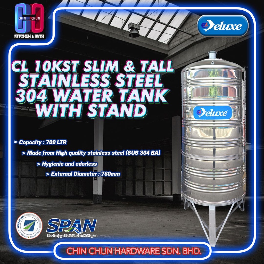 xxPRE ORDERxx DELUXE CL10KST-SLIM 150GAL/700L STAINLESS STEEL 304 HOME ...
