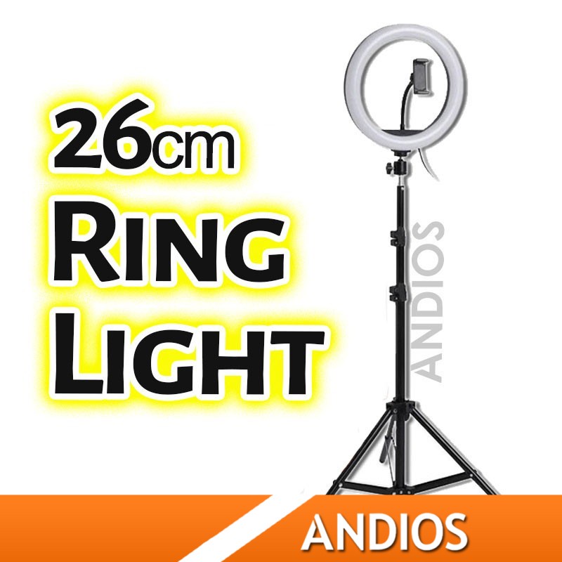Ring Light LED Video Studio Lighting Lampu Bulat Make Up Tripod 26cm ...