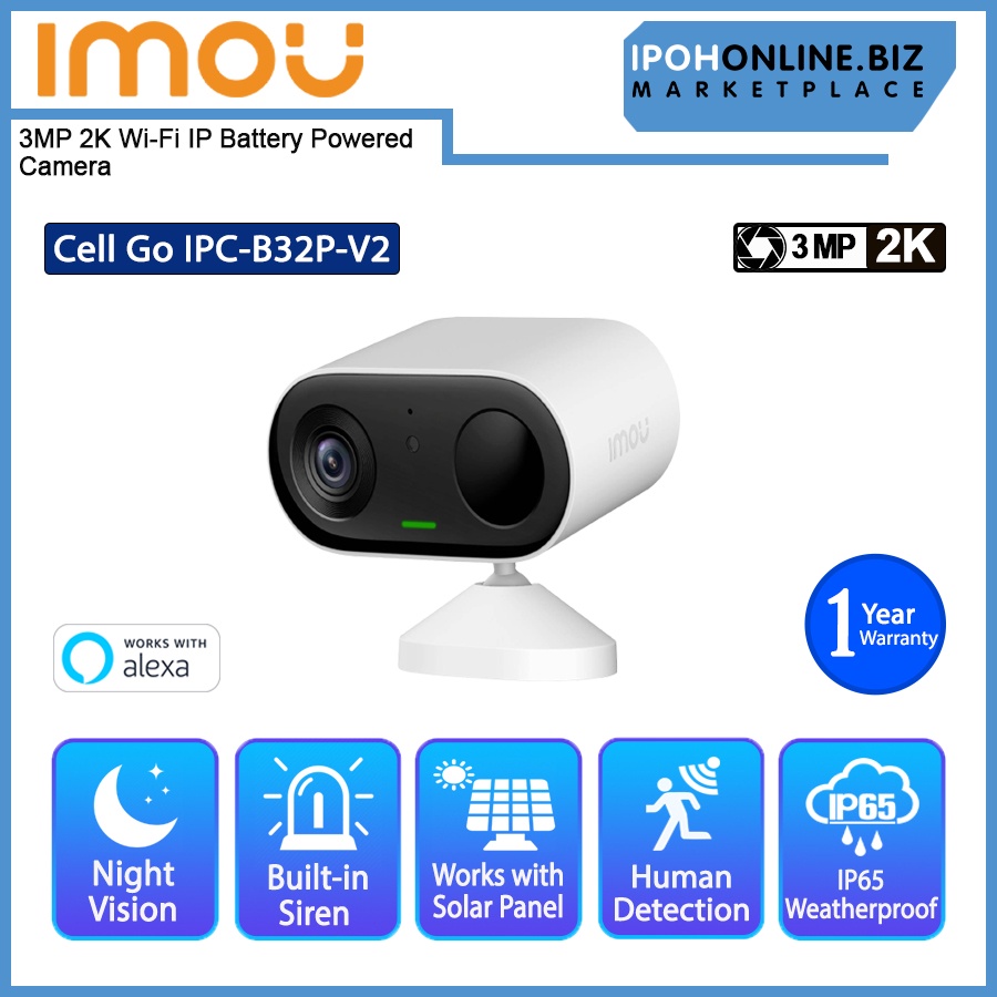 IMOU Cell Go IPC-B32P-V2 3MP 2K Wi-Fi IP Battery Powered Camera | Ipohonline | Shopee Malaysia