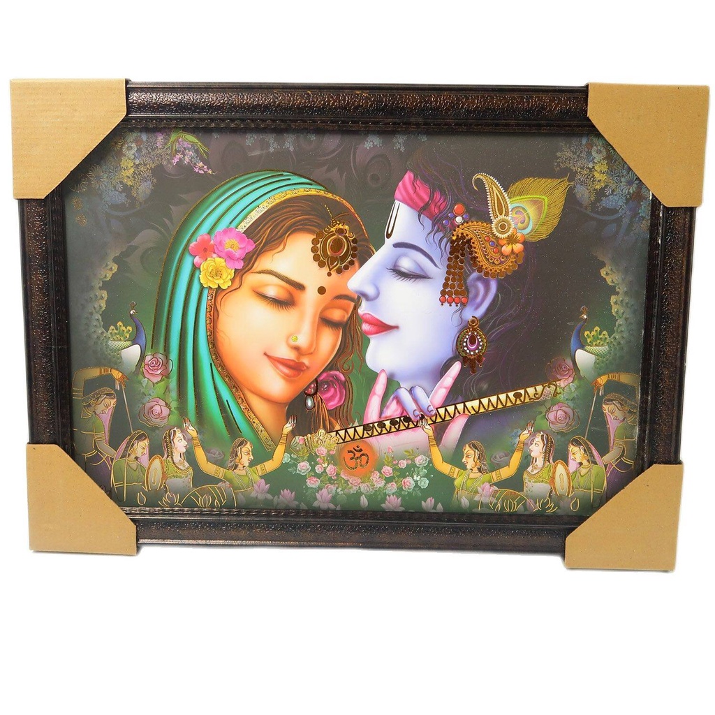 Indian Gods Wall Frame | Wall Art Printed Frames, Radhe Krishna ...