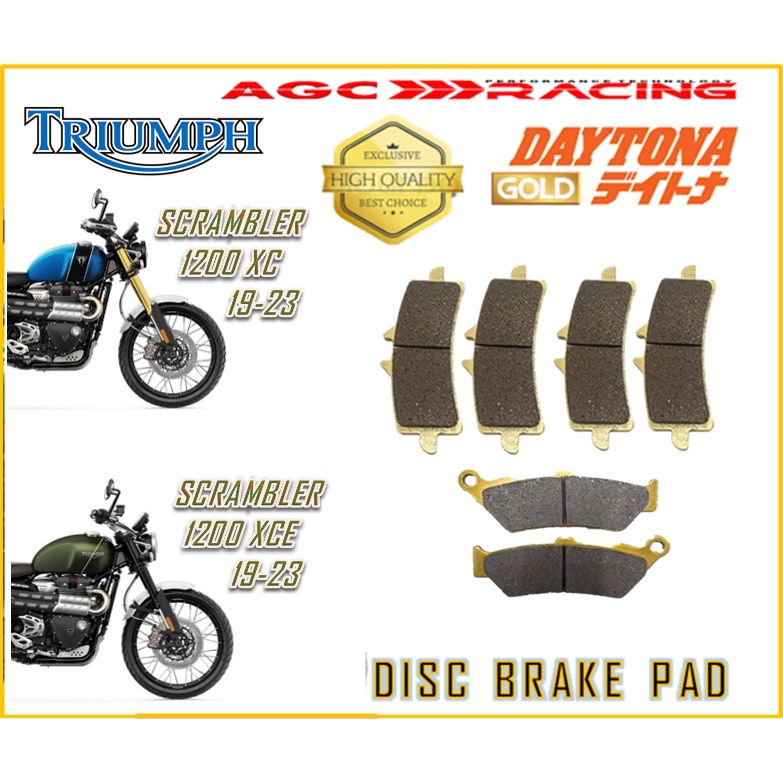 TRIUMPH DISC BRAKE PADS SCRAMBLER 1200 XC SCRAMBLER 1200 XE 19-23 GOLD ...