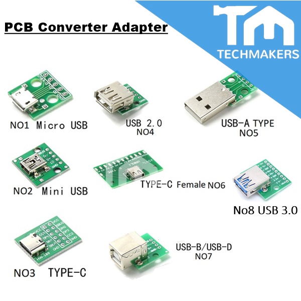 PCB Converter Adapter Micro USB Mini USB Type-C USB-A USB-B USB 2.0 ...