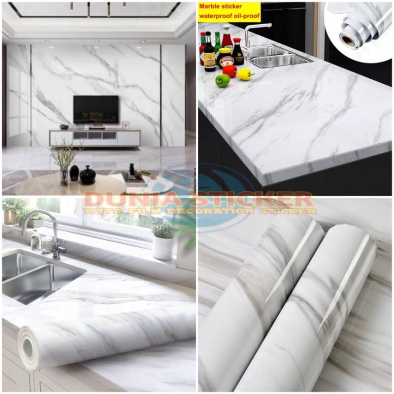KAYU Marble STICKER MARBLE WALLPAPER STICKER KITCHEN TABLE CLOSET SET ...