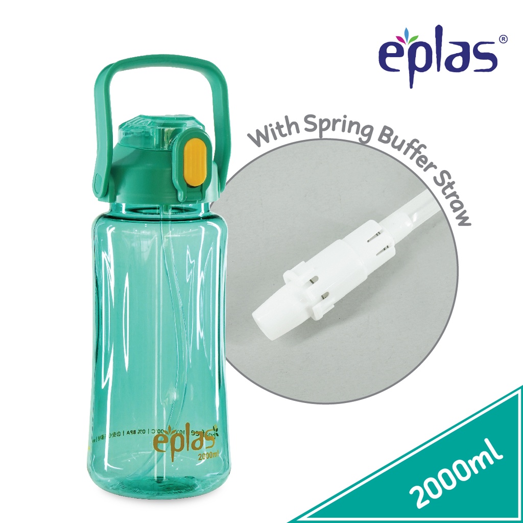 EPLAS HEAVY DUTY 1500/2000ml Sport Drinking Bottle W/Spring Buffer ...