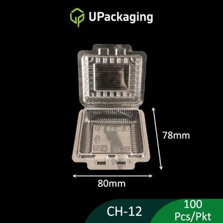 [100 Pcs] CH-12 CLAMSHELL CONTAINER Transparent OPS Plastic Locking ...