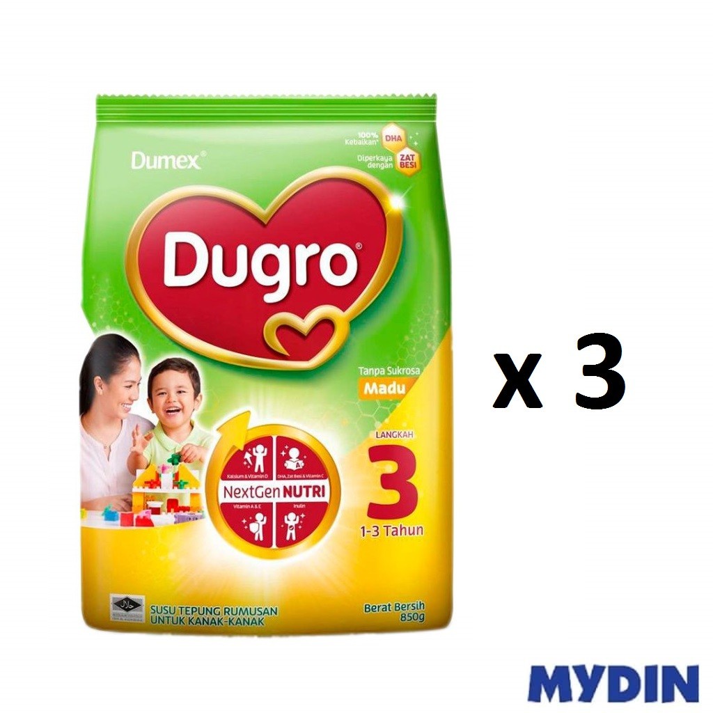 Dumex Dugro 3 Honey (850g x 3 packs) | Shopee Malaysia