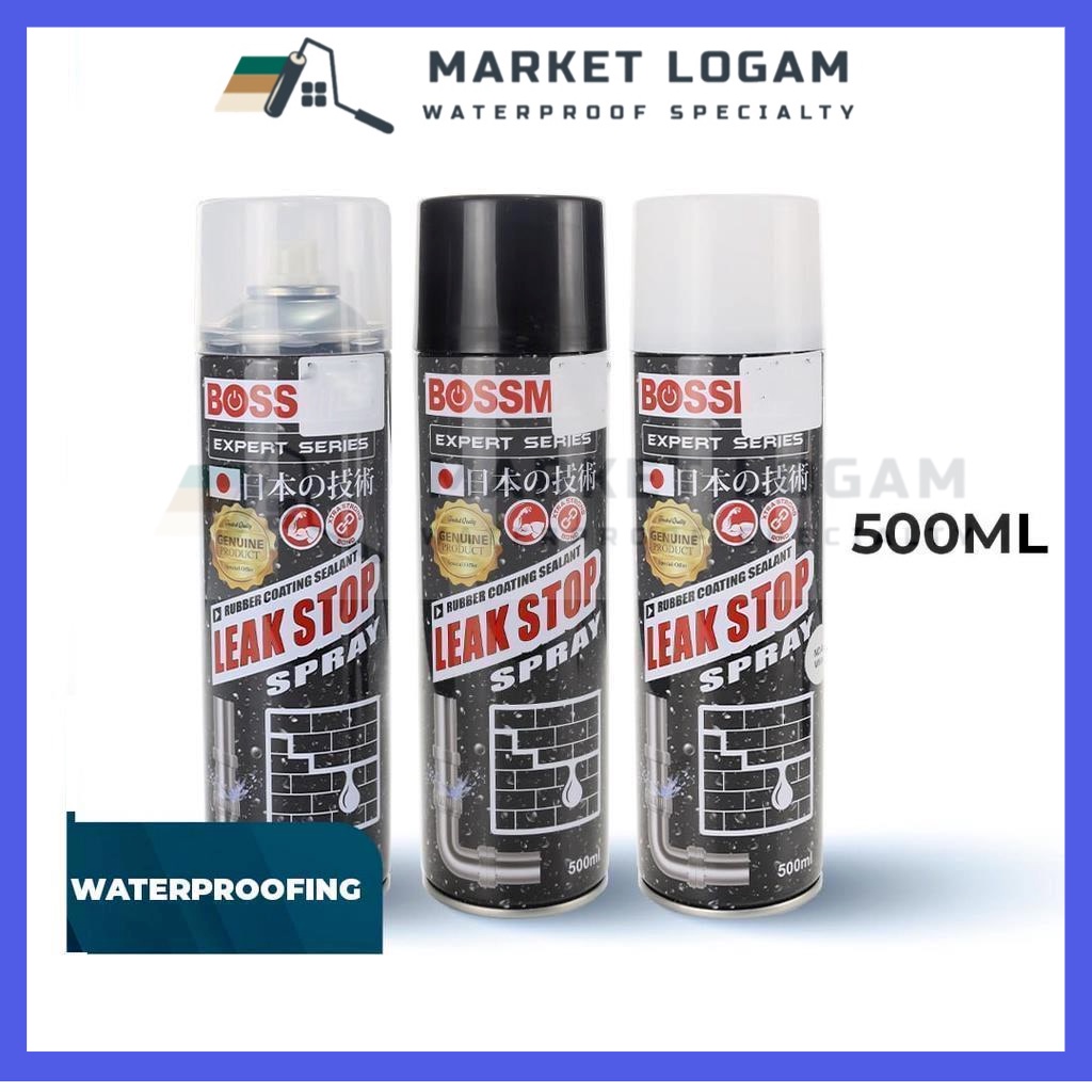 BOSSMAN Leak Stop Spray 500ML Roof Water Pipe Anti Leakage Rubber ...