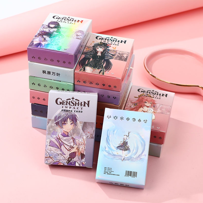 Genshin Impact Collectible Card Set 50pcs per box Cards 3 inch Furina ...
