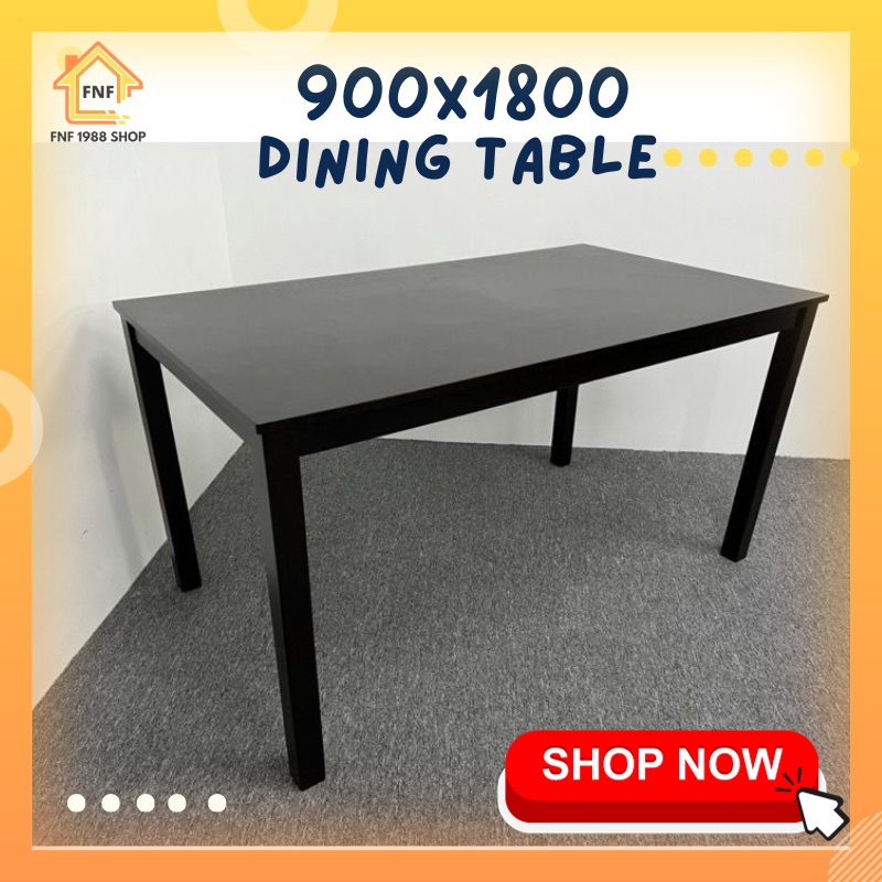 FNF SHOP💕 FNF 9986 Dining Table / Meja Makan / Black&Oak&White / 8个位餐桌 ...