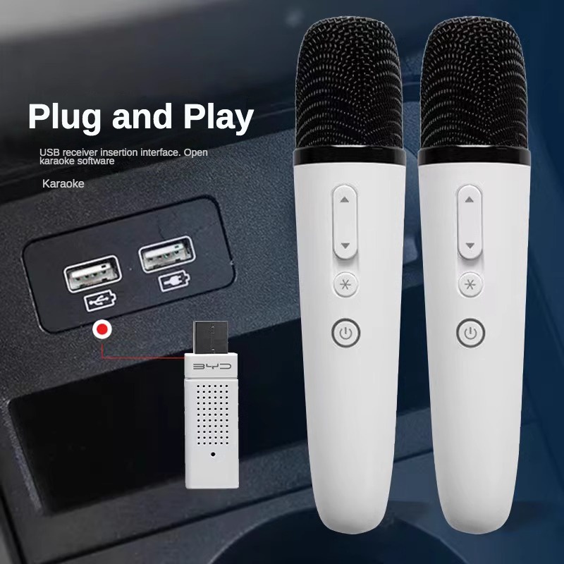 Car Microphone with Receiver Car Karaoke Mic for BYD Dolphin/Seal/ATTO ...