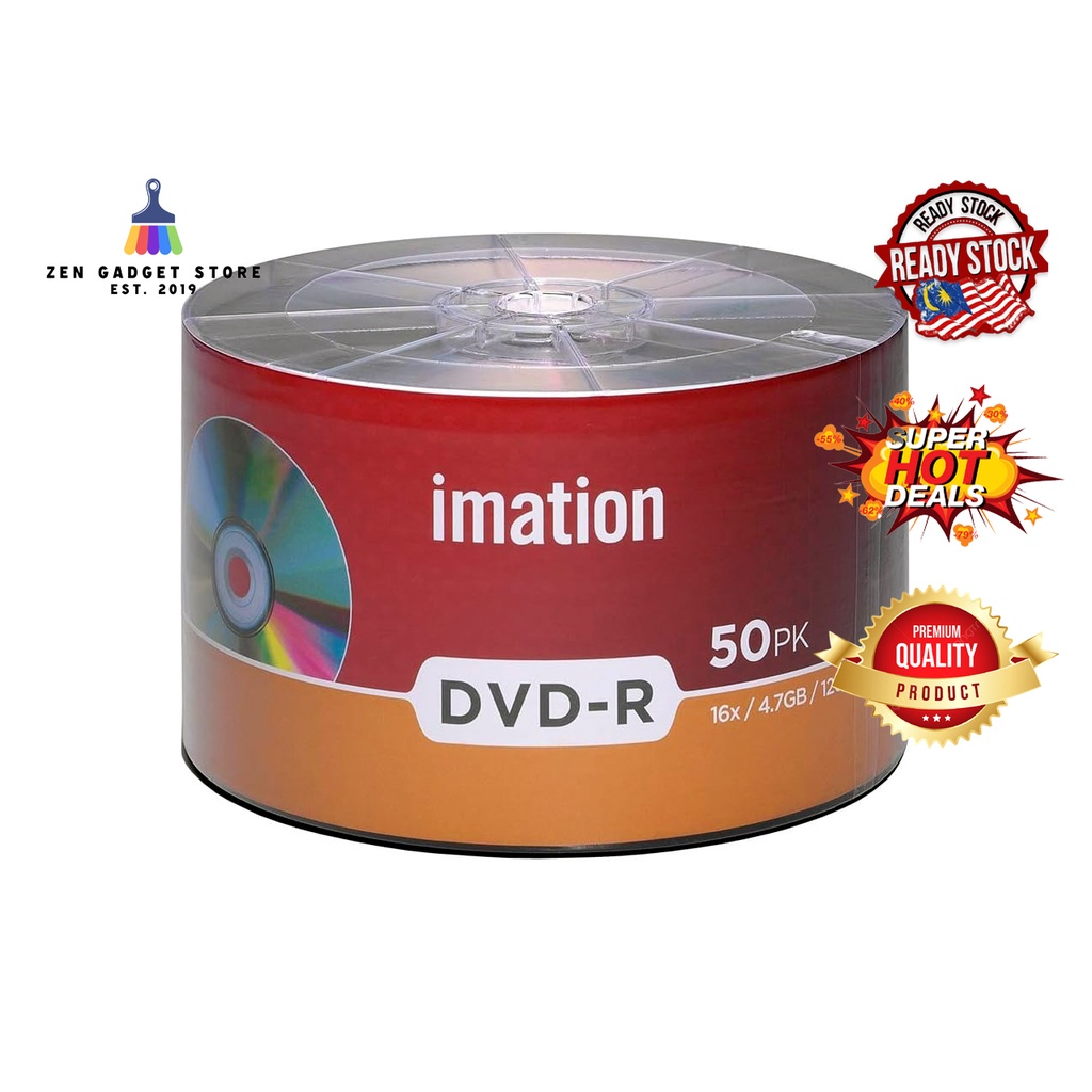 Imation DVD-R 16X 4.7GB/120Min Branded Logo Blank Media Recordable ...