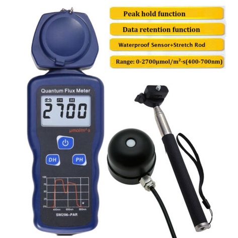 PAR Meter Quantum Flux Meter With Waterproof Sensor Stretch rod ...