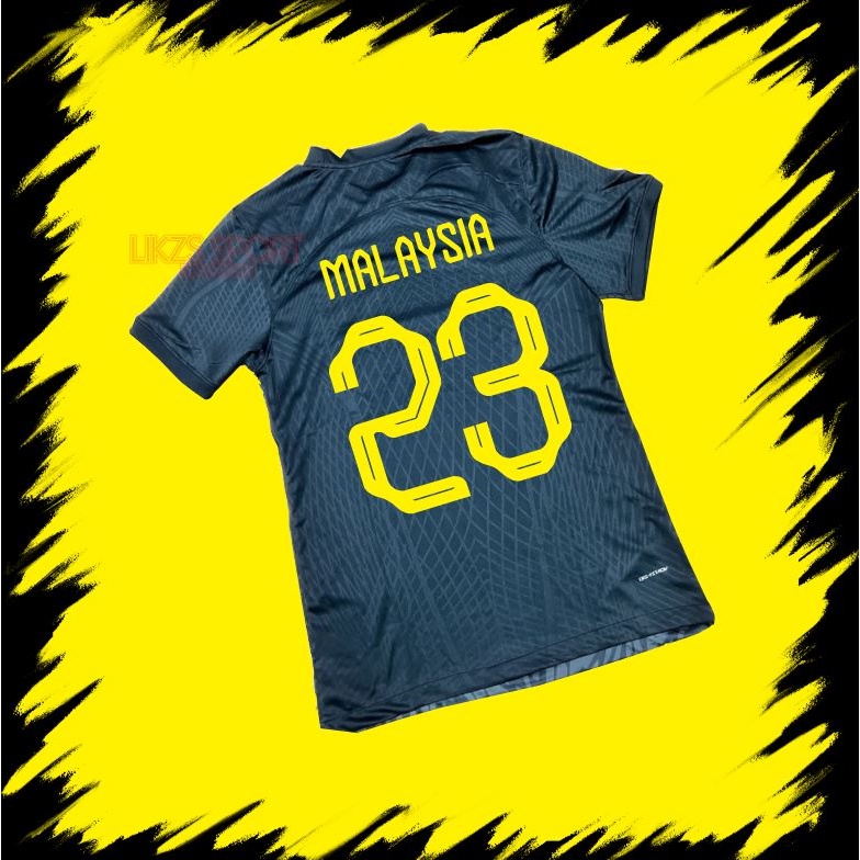 Baju Hitam Lelaki Jersey Bola Sepak Malaysia Custom Name New Away Kit Soccer Jersey Football ...