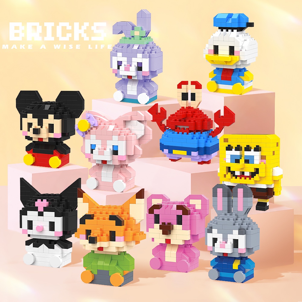 Wijaya Nano Block Cartoon Model Building Block Toy Block Stacking Blocks DIY Bricks Mini ...