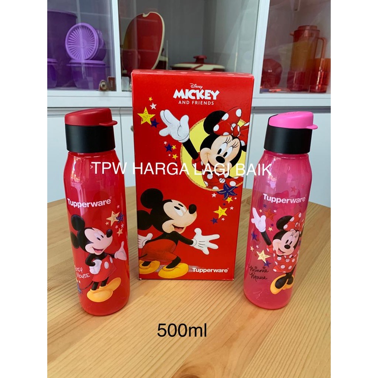Tupperware Eco Mickey Minnie Flip Top Water Bottle 500ml/ Botol Air ...