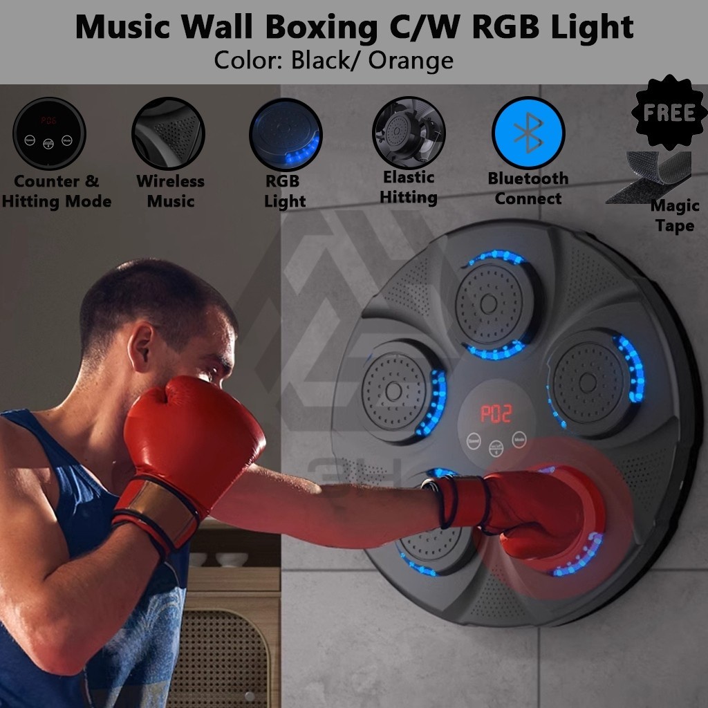 3H Intelligent Electronic Music Boxing Wall Target With RGB Lights ...