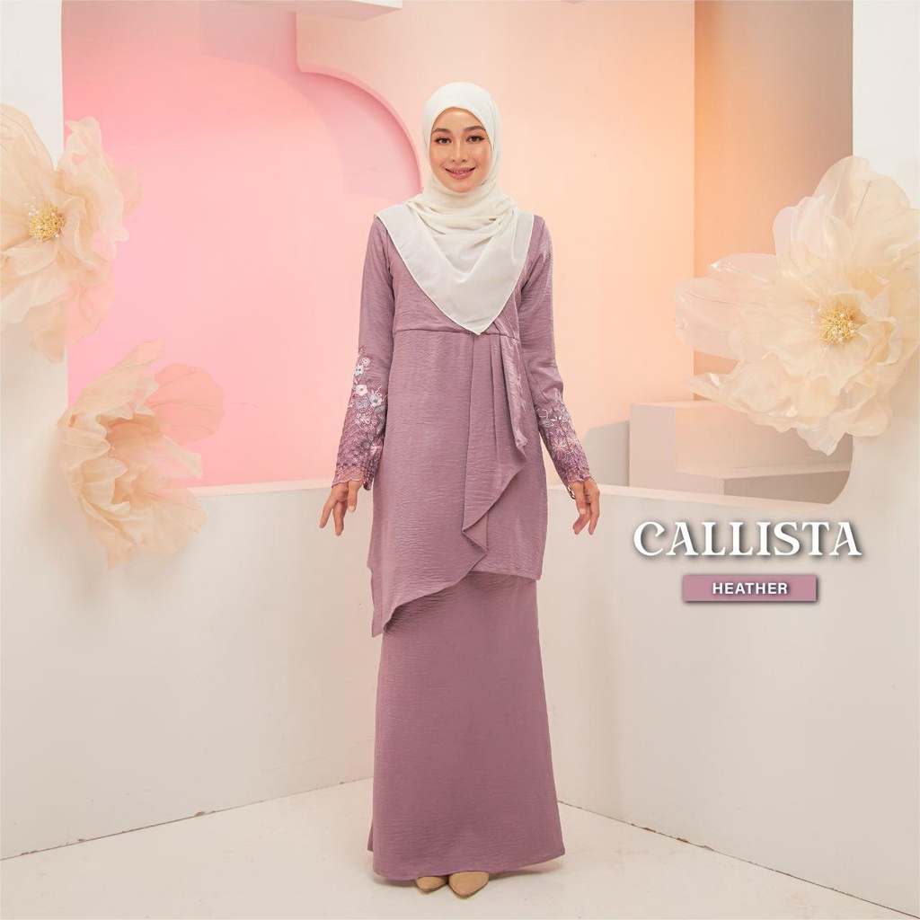 ADEL Callista Kurung Moden Muslimah Dewasa Premium Satin Airflow Lace ...