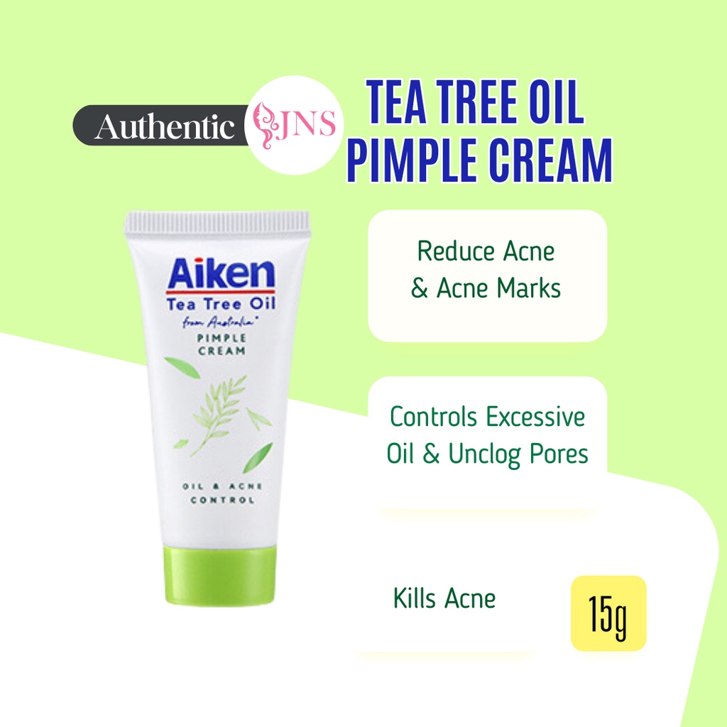 Aiken Tea Tree Oil Spot Away Pimple Cream 15g Oil & Acne Control Krim ...