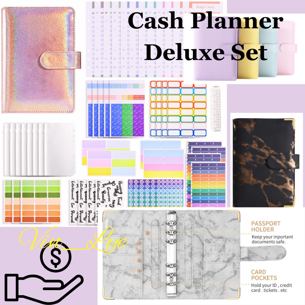 Cash Planner Deluxe Set A6 Money Organizer Binder Pocket Set Budget ...