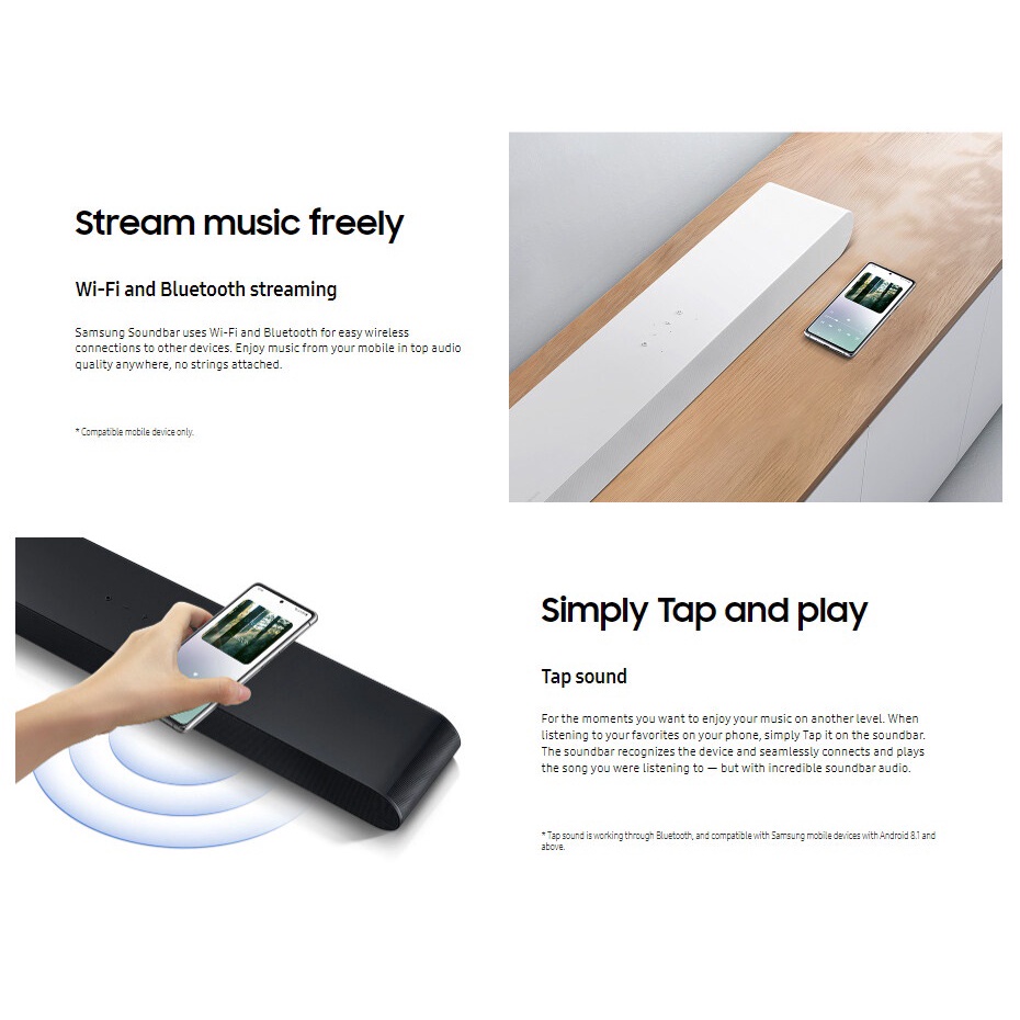 Samsung HW-S60B Lifestyle Soundbar / Wireless / Wi-Fi and Bluetooth ...